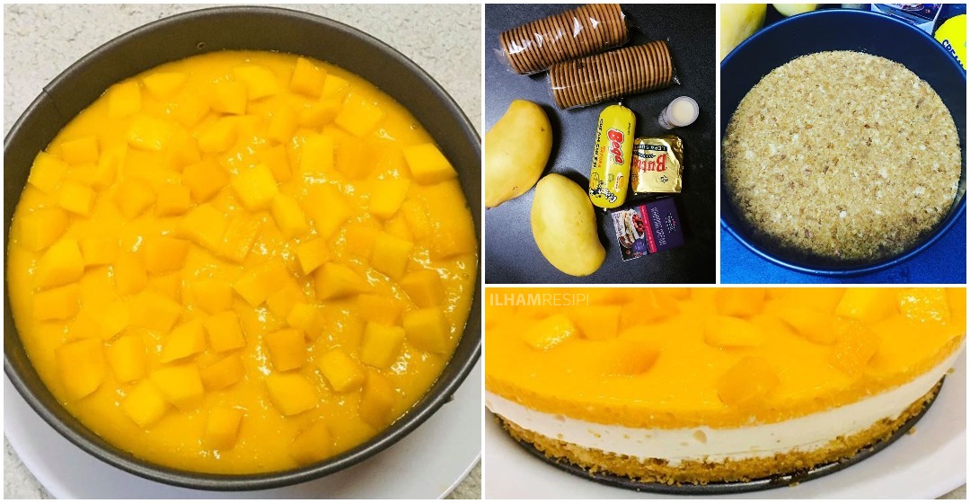 Resipi Mango Cheesecake Mudah! Tak Perlu Oven & Mixer. Sedap Macam Di ...